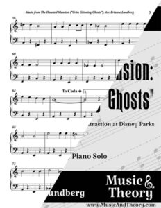 Haunted Mansion Piano Sheet Music from Disneyland and Disney Parks ...